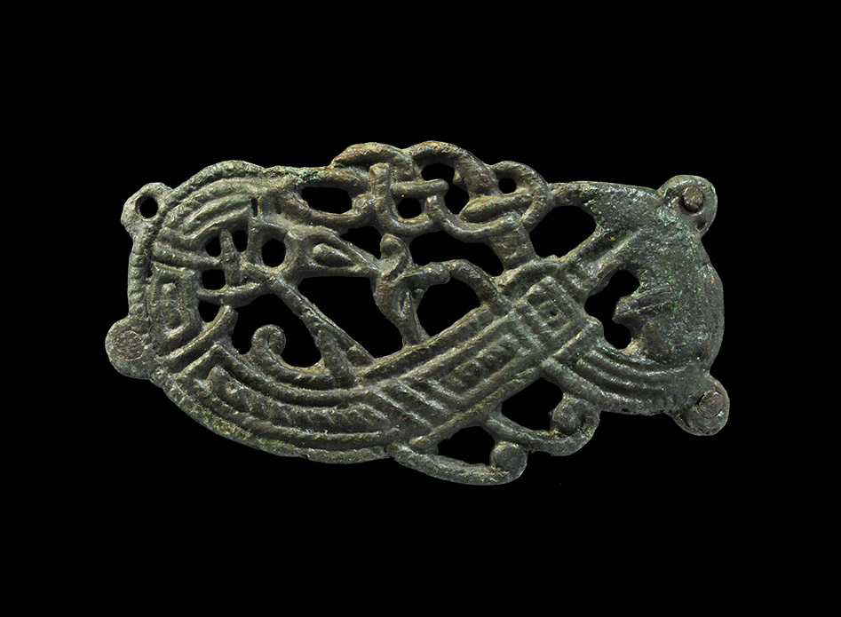 Viking Scandinavian Jellinge Style Bronze Dragon Belt Plaque - auctions ...