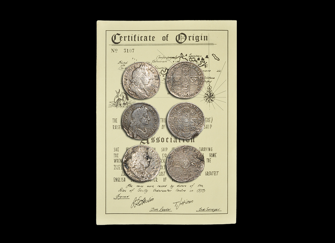 Shipwreck Coins - HMS Association - Charles II - 1671 TERTIO - Crown ...
