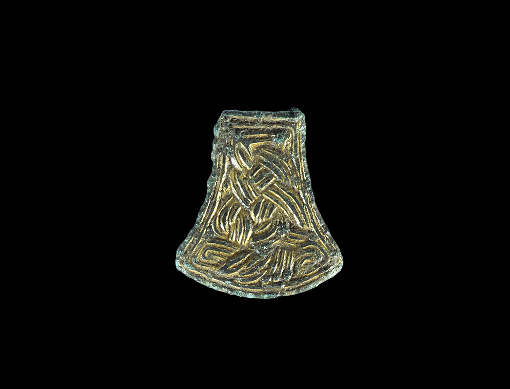 Anglo-Saxon Gilt Pelta-Shaped Horse Harness Mount - auctions & price ...