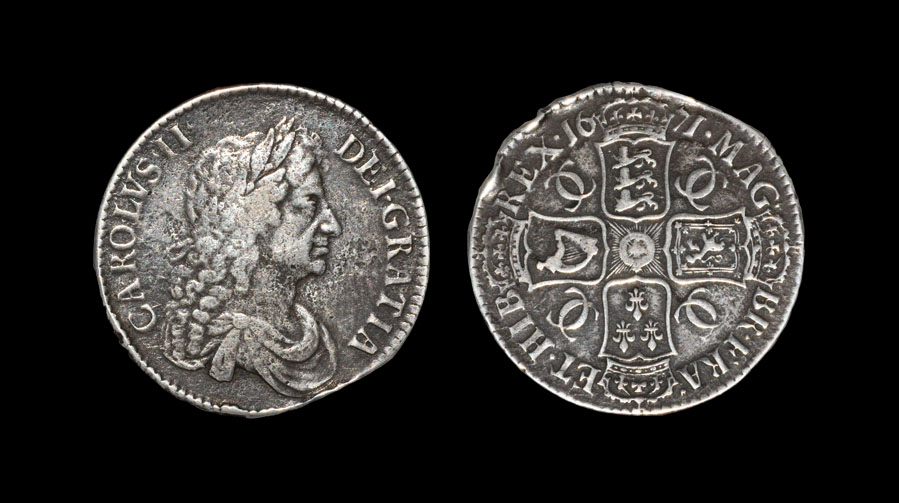 Shipwreck Coins - HMS Association - Charles II - 1671 TERTIO - Crown ...