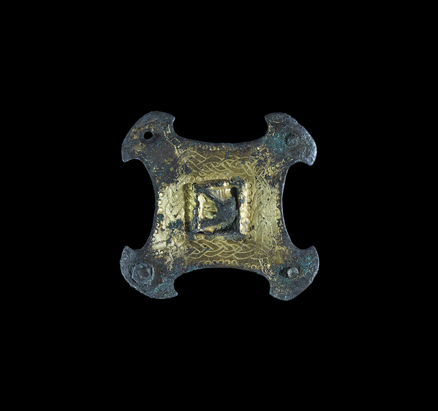 Anglo-Saxon Gilt Pelta-Shaped Horse Harness Mount - auctions & price ...