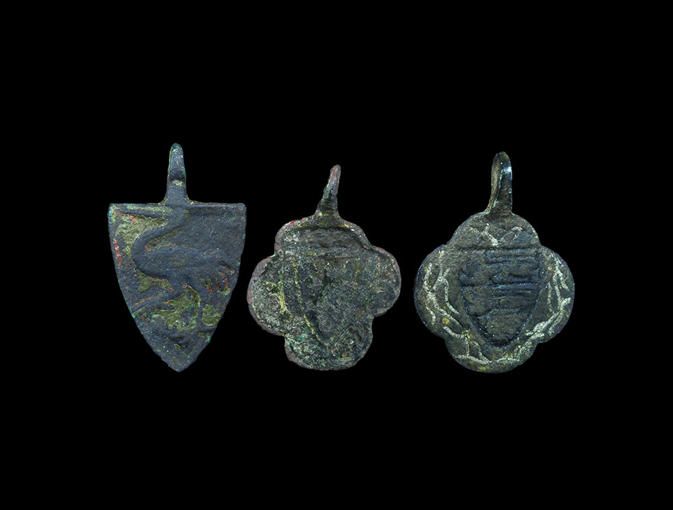 Medieval Heraldic Horse Harness Pendant Group - auctions & price archive