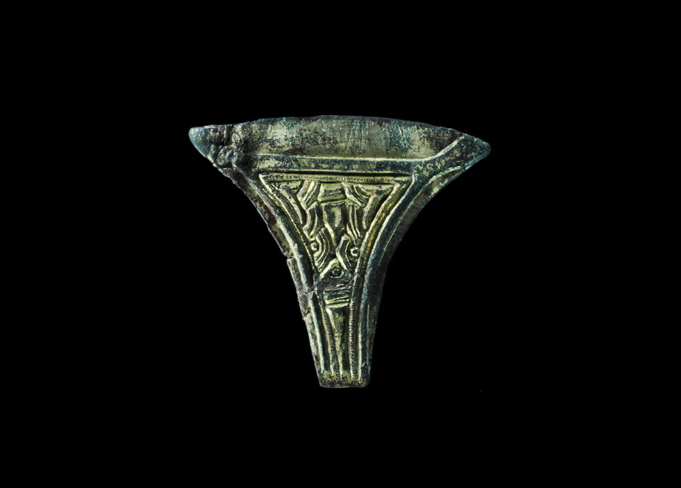 Anglo-Saxon Gilt Pelta-Shaped Horse Harness Mount - auctions & price ...