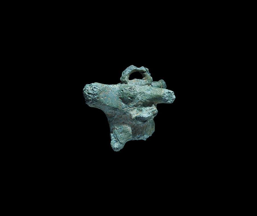 Iron Age Celtic Bull's Head Bowl Mount - auctions & price archive