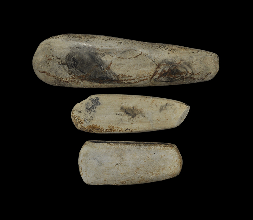 TWO GREY STONE AXES - auctions & price archive