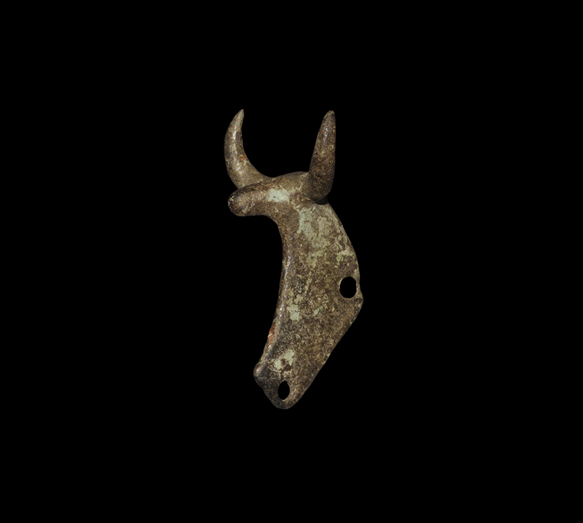 Iron Age Celtic Bull's Head Bowl Mount - auctions & price archive