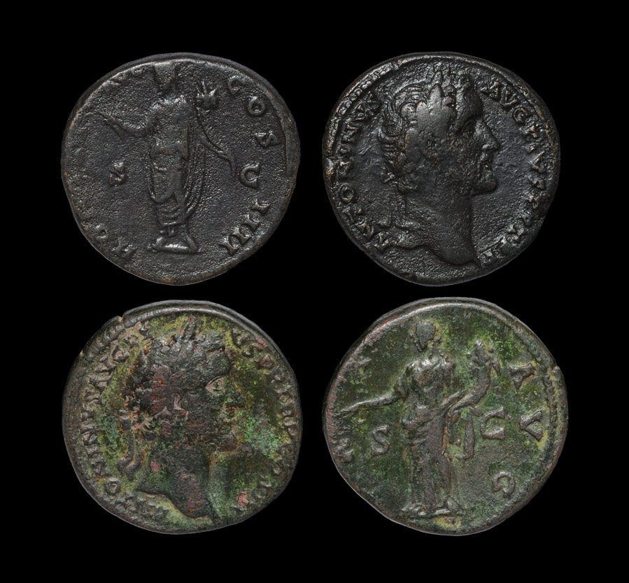 Ancient Roman Imperial Coins - Antoninus Pius - Honos and Pax Sestertii ...