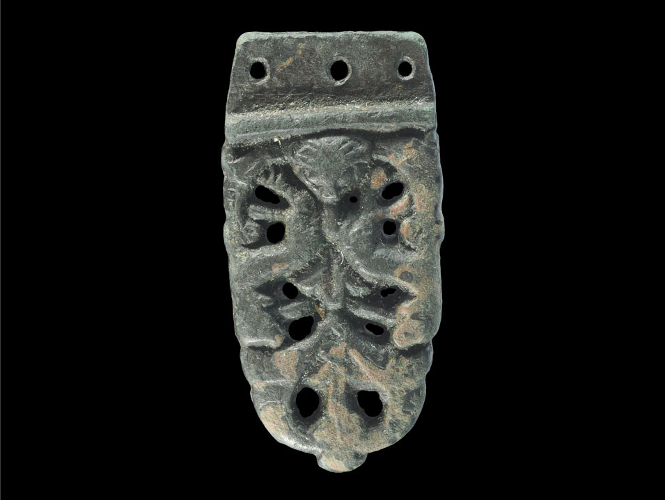 Anglo-Saxon Bronze Strap End with Interlaced Panel - auctions & price ...