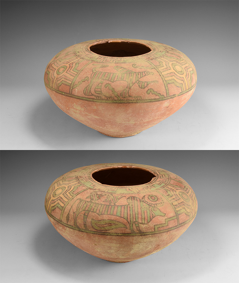 Indus Valley Mehrgarh Polychrome Storage Vessel with Animals - auctions ...